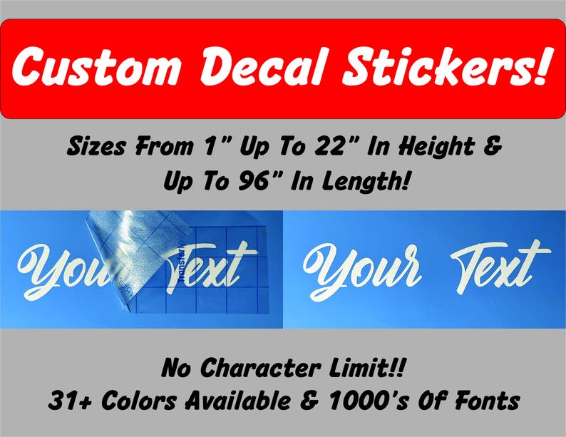 Custom Vinyl Lettering Decal | Weatherproof Text Sticker - Etsy