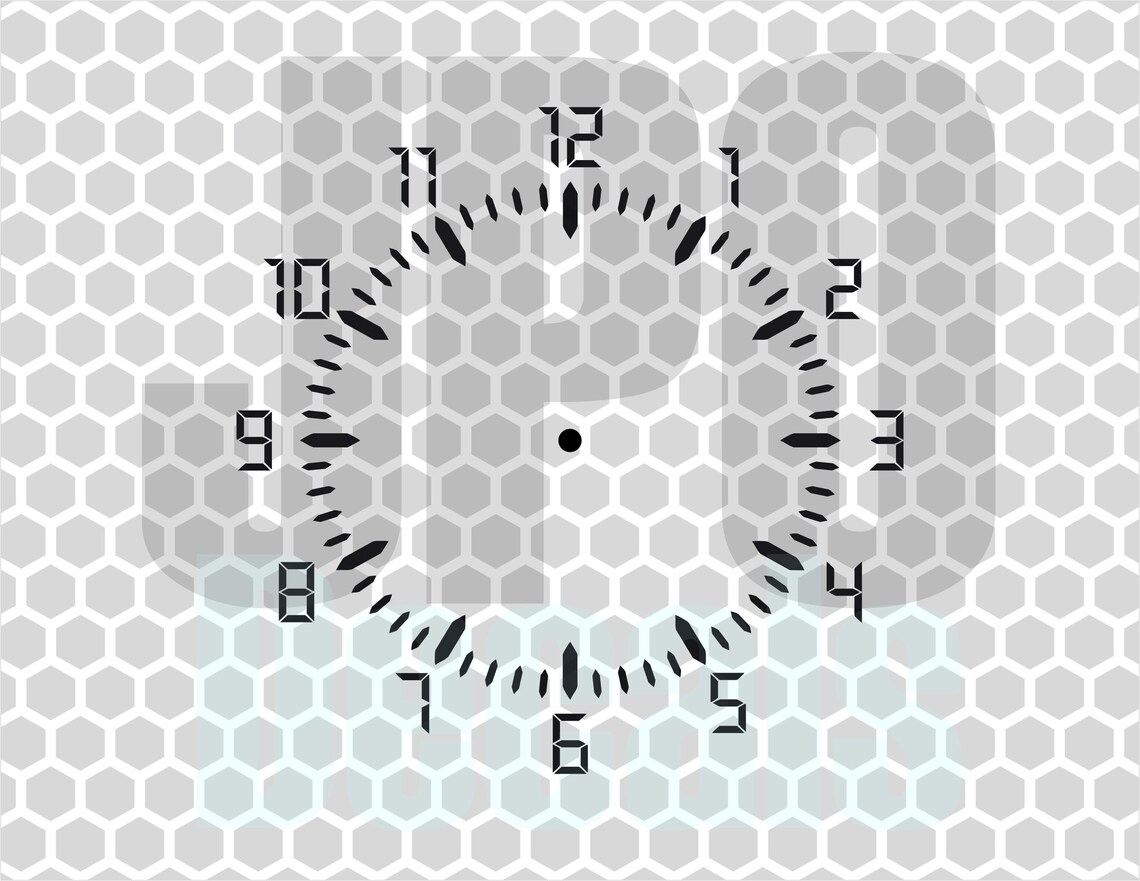 LCD Display Style Clock Face Vinyl Decal, DIY Clock Making (6 to 22 ...