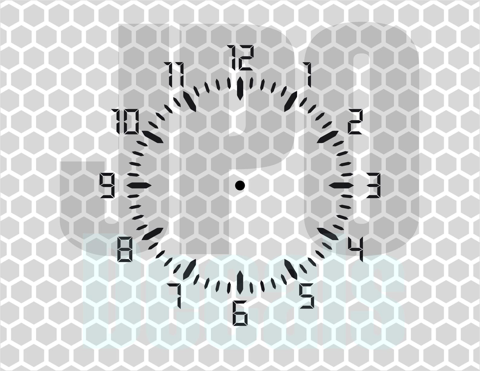 LCD Display Style Clock Face Vinyl Decal, DIY Clock Making (6 to 22 ...