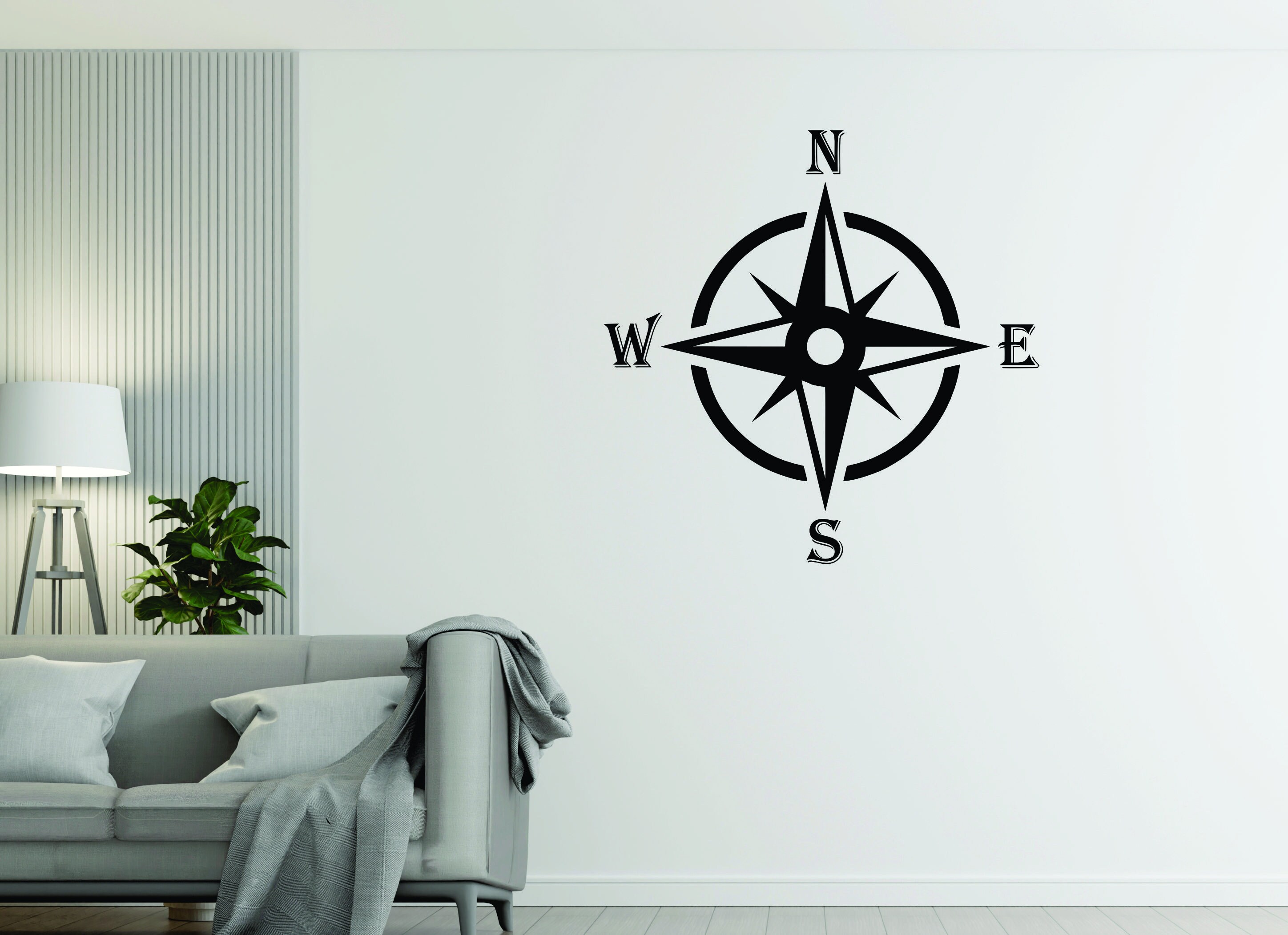 Compass Style #3 Die Cut Vinyl Decal Transfer Sticker for Walls Vehicle ...