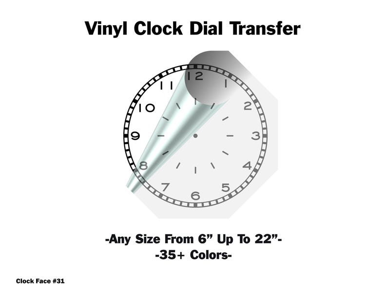 Clock Dial Vinyl Decal Transfer Sticker – Multiple Sizes, 35+ Colors ...