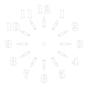 Clock Face SVG Cut Ready Bullets & Numbers Clock Face Template Png-svg ...