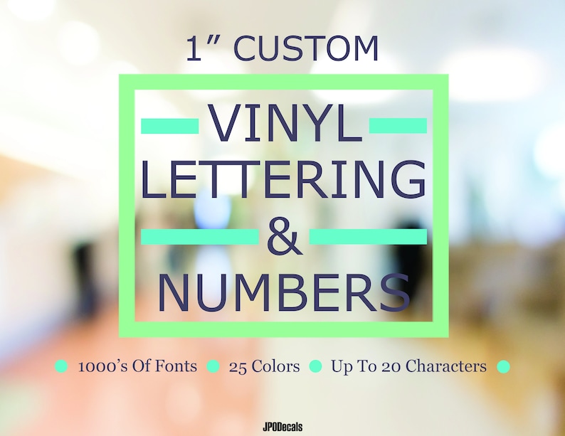 Custom 1" Vinyl Lettering Decal, Numbers & Text, 35 Colors - Etsy