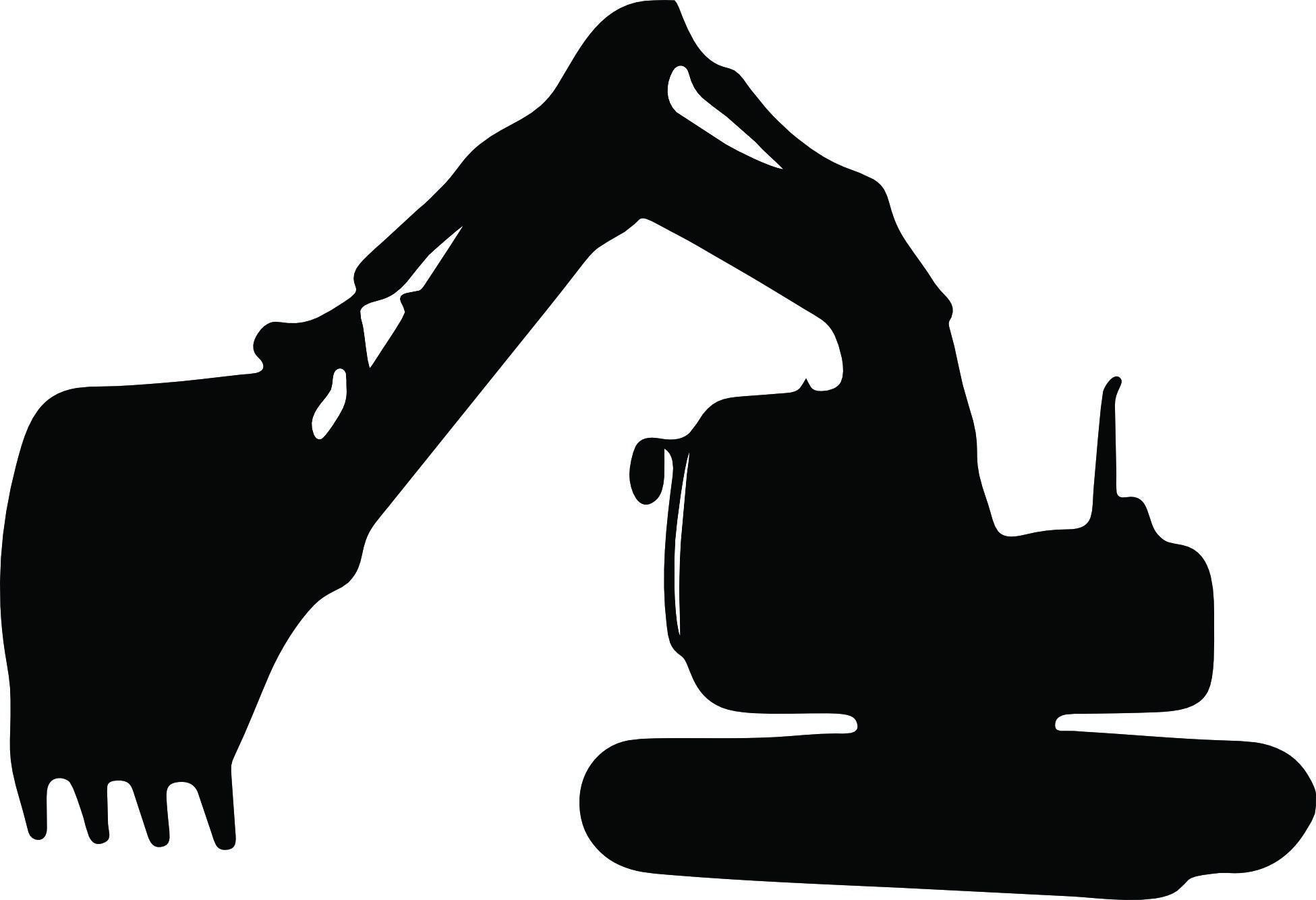 Excavator Style #2 Die Cut Vinyl Decal Transfer Sticker Cut From ...