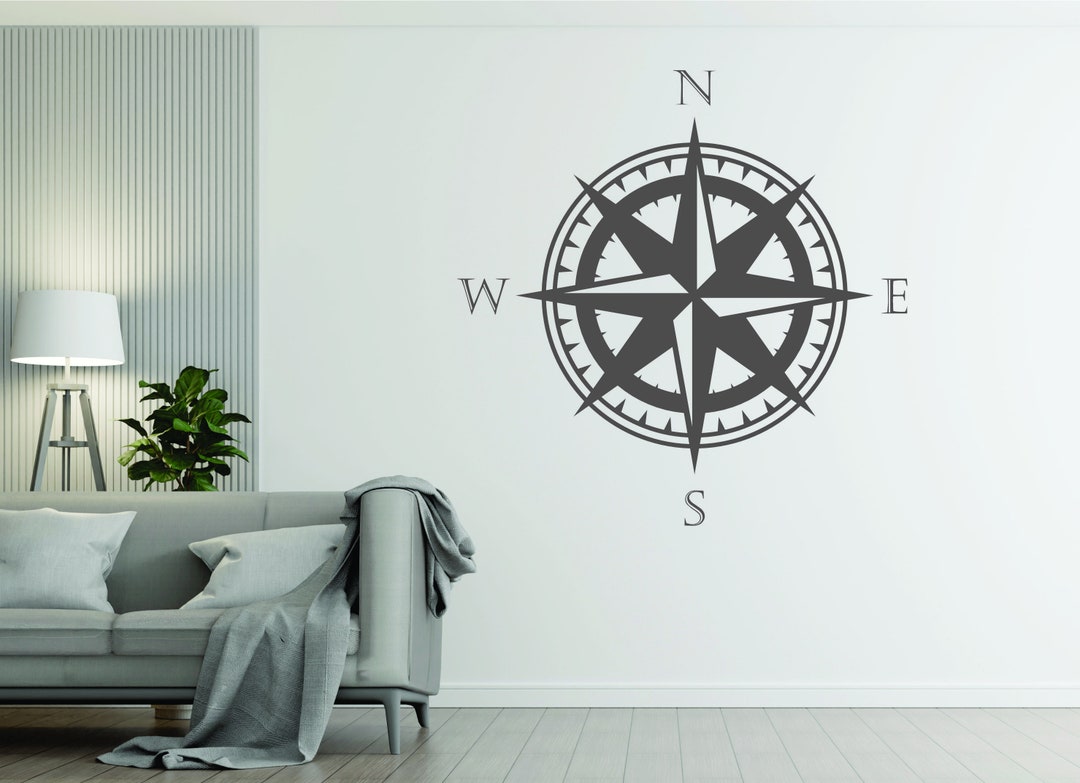 Compass Style #2 Die Cut Vinyl Decal Transfer Sticker for Walls Vehicle ...
