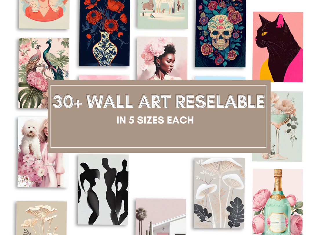Printable Wall Art, House Warming Gift, Resalable Wall Arts Bundle in 5 ...