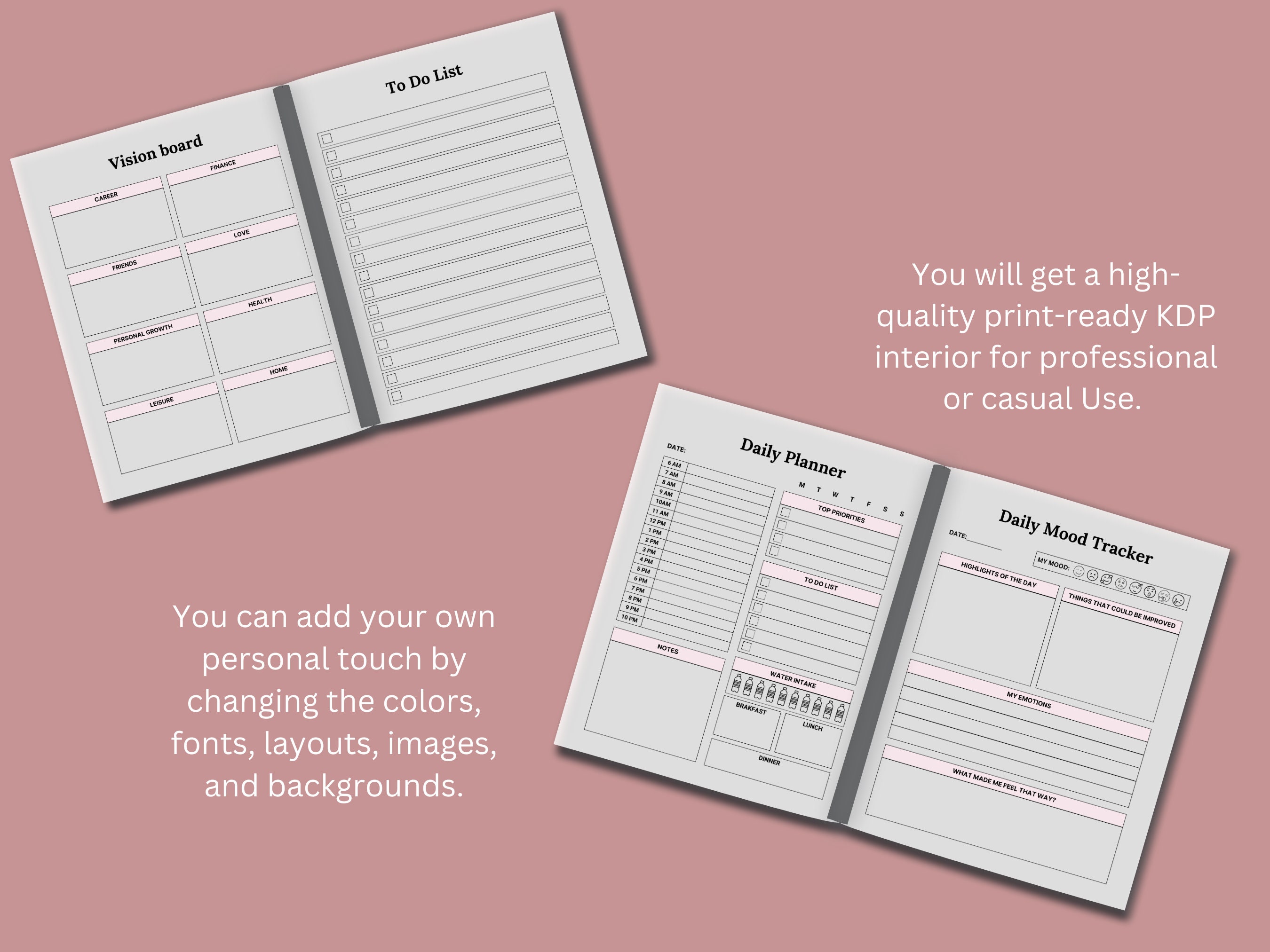 PLR ADHD Digital Planner for Adult, Templates, Editable Canva Planner ...