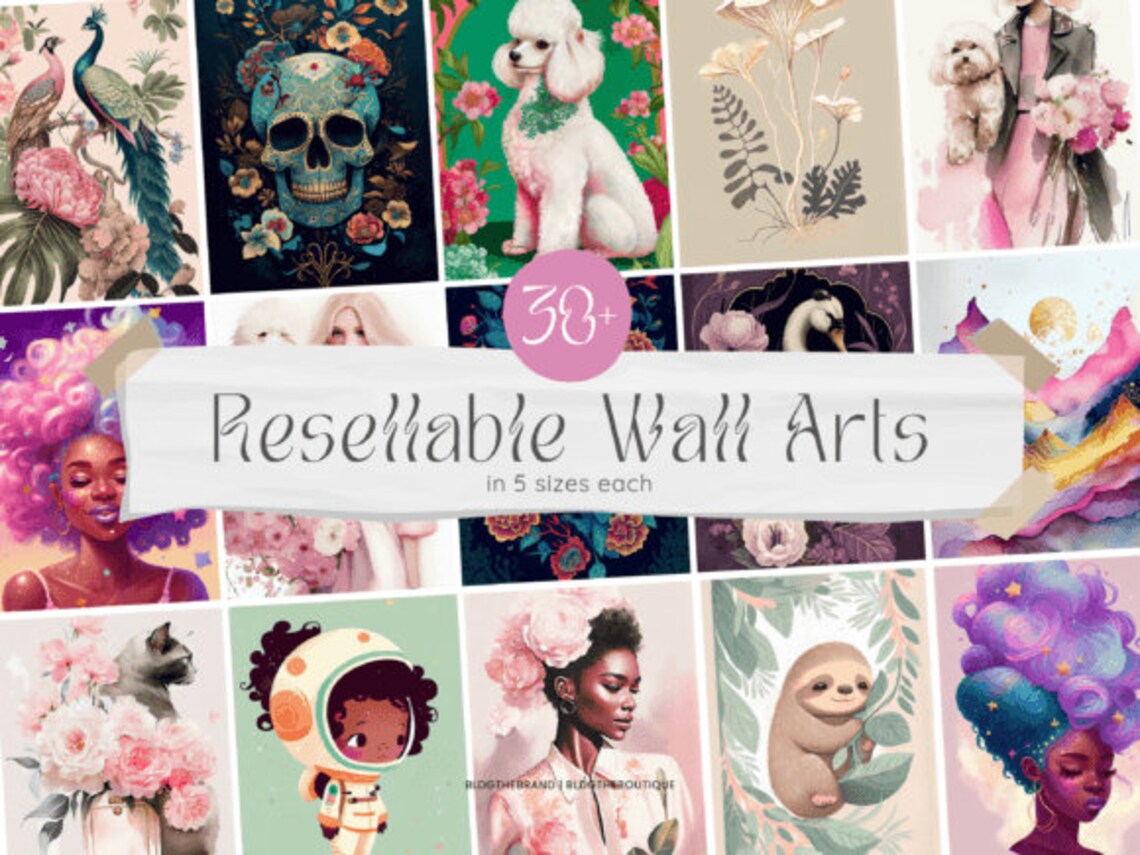 Printable Wall Art, House Warming Gift, Resalable Wall Arts Bundle in 5 ...