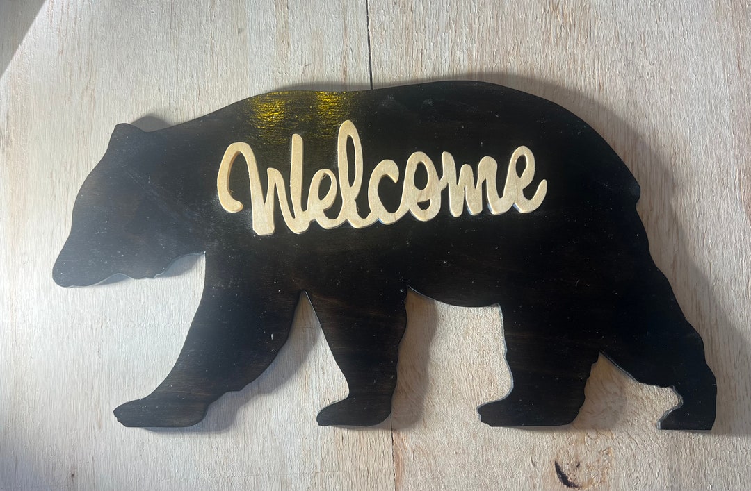 Black Bear Welcome Sign - Etsy