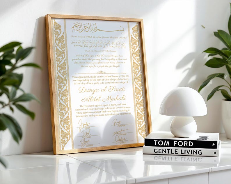 Printable Nikkah Certificate Template | Customizable Digital Download ...