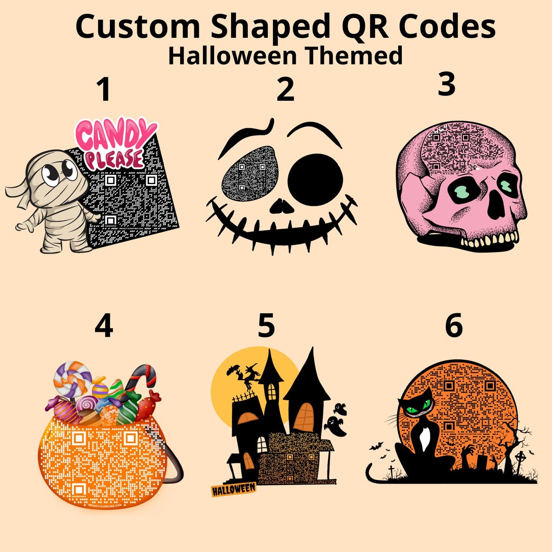 Fall Halloween Themed Custom Shaped QR Codes Flyers, Digital Download ...