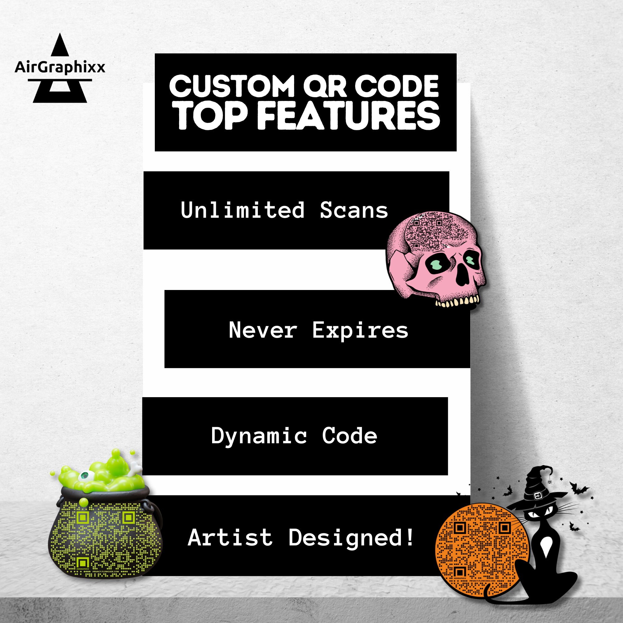 Fall Halloween Themed Custom Shaped QR Codes Flyers, Digital Download ...