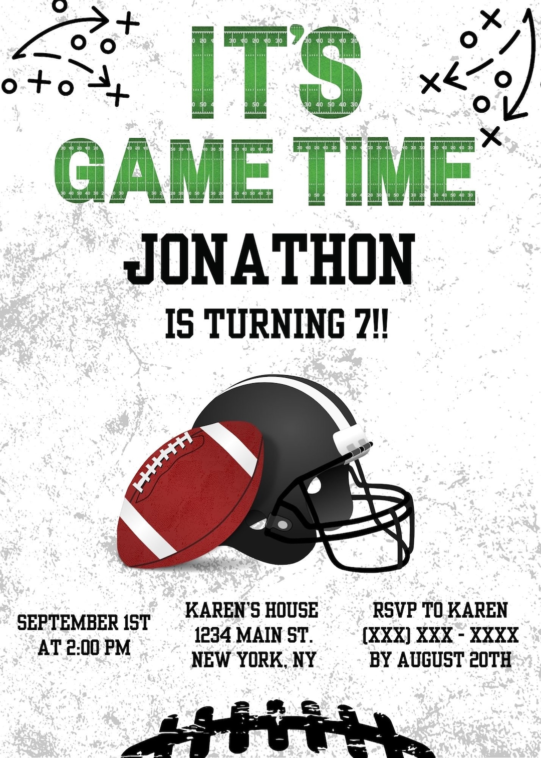 Football Custom Birthday Invitation - Etsy