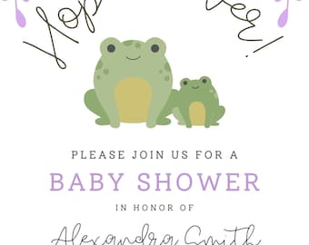 Frog Baby Shower Welcome Sign Printable Frog Sign for Baby Shower ...