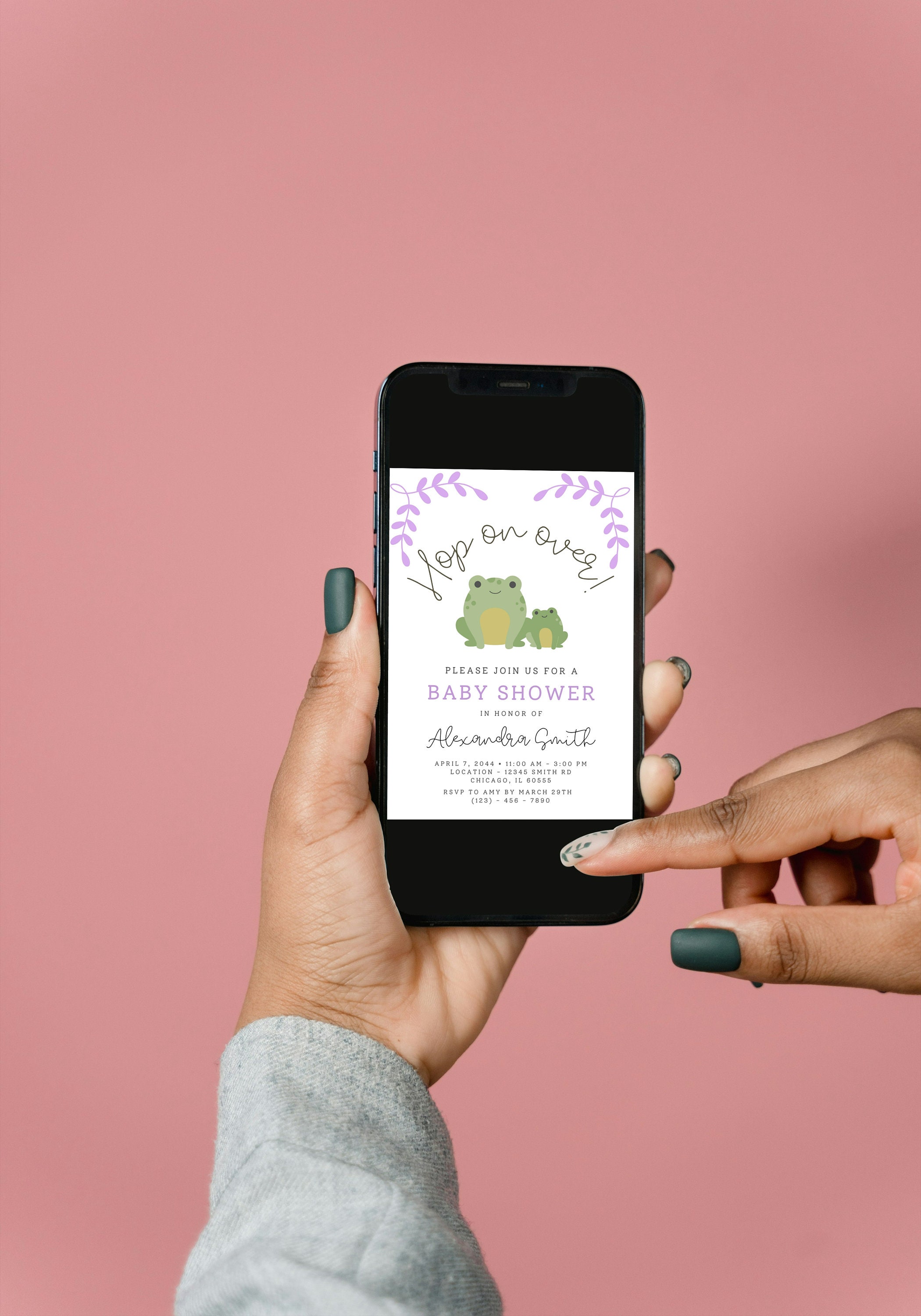 Frog Themed Baby Shower Invitation - Etsy