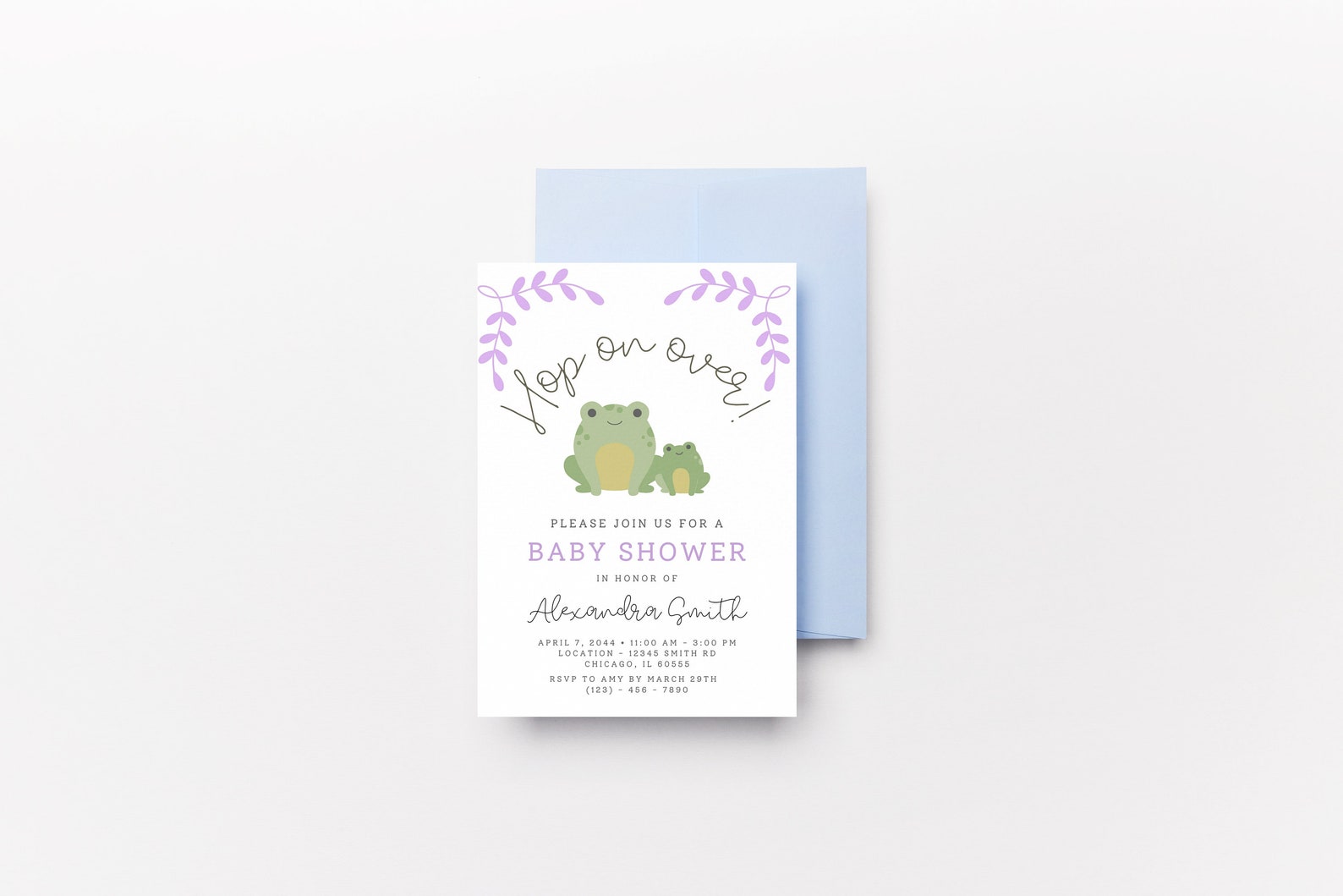 Frog Themed Baby Shower Invitation - Etsy