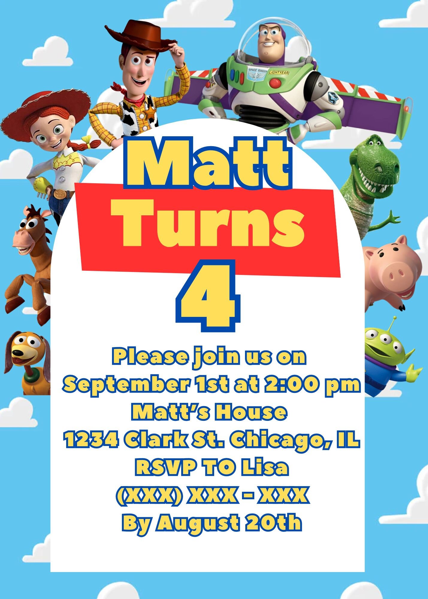 Toy Story Custom Birthday Invitation - Etsy