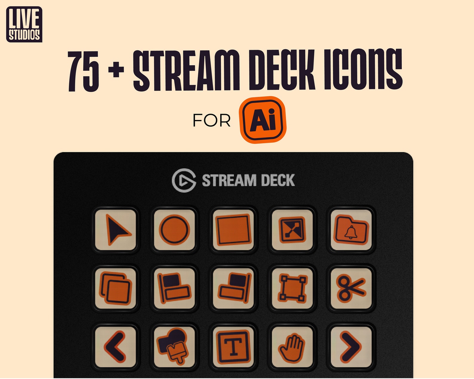 STREAM DECK ICONS Sticker Pack for Illustrator | Streamer | Stream Deck ...