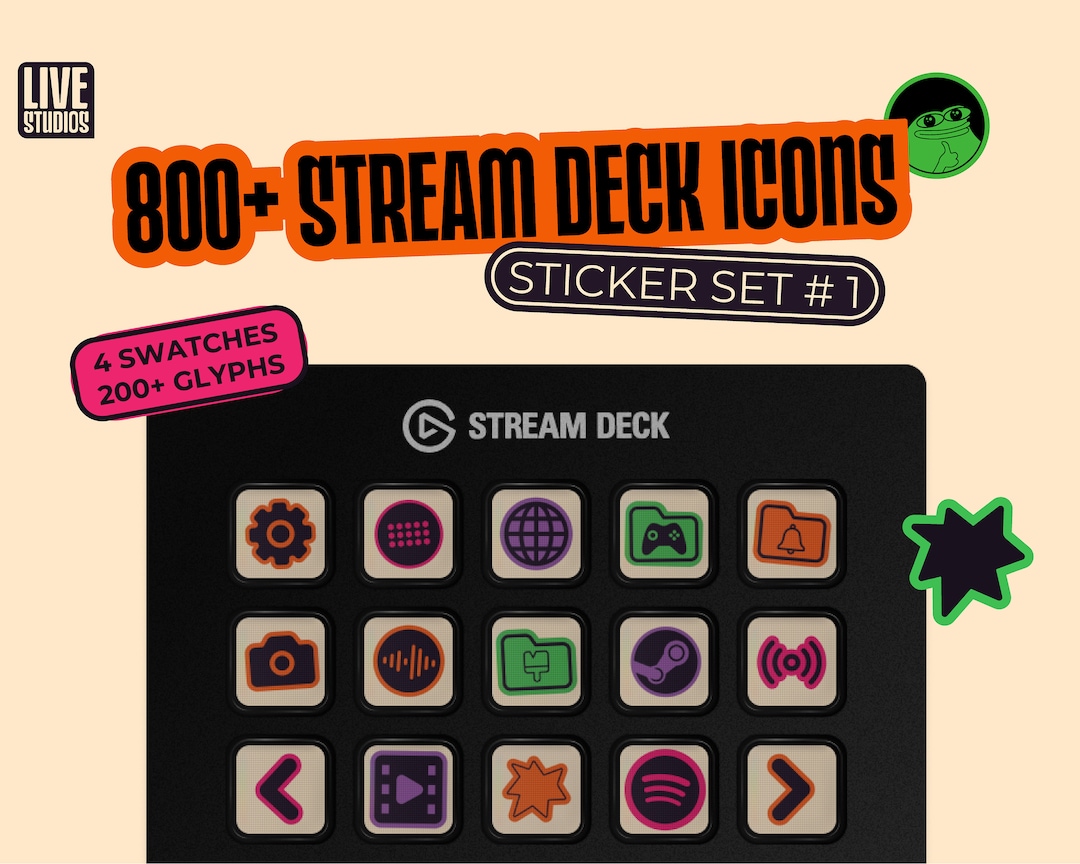 STREAM DECK ICONS Sticker Pack 1 | Streamer | Stream Deck | Twitch ...