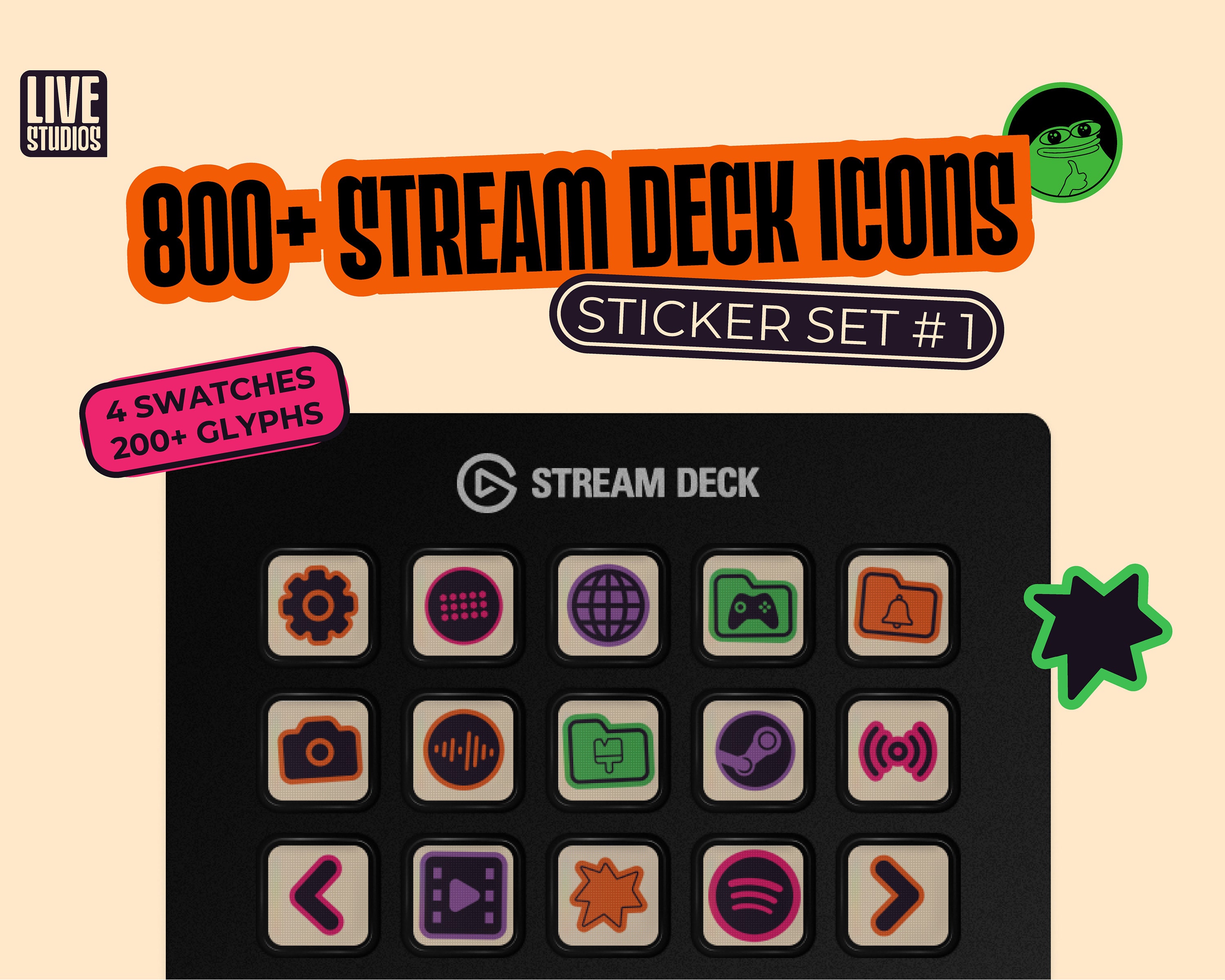 STREAM DECK ICONS Sticker Pack 1 | Streamer | Stream Deck | Twitch ...