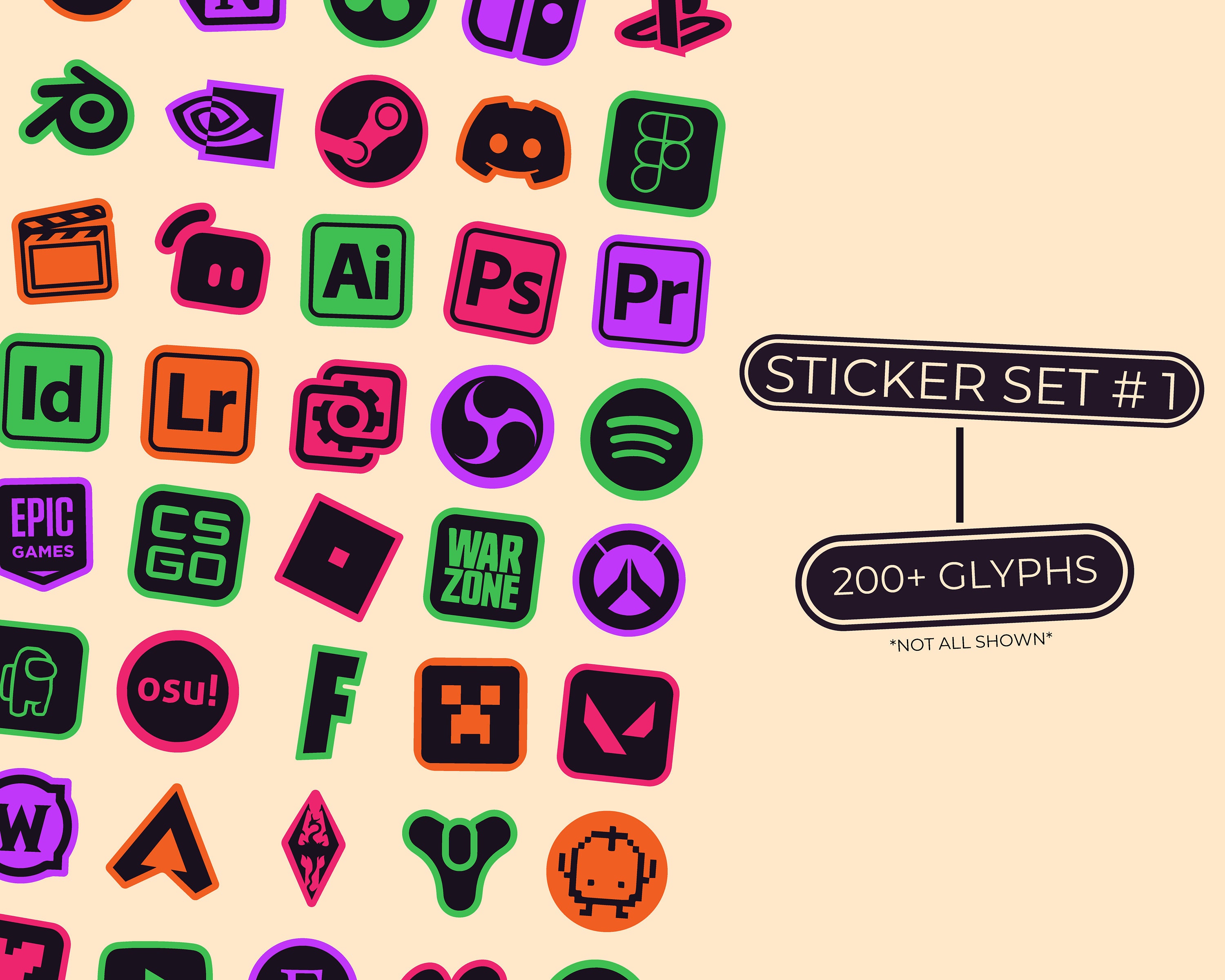 STREAM DECK ICONS Sticker Pack 1 | Streamer | Stream Deck | Twitch ...
