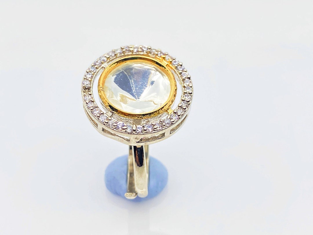 Large Sparking Solitaire Stone Ring - Etsy