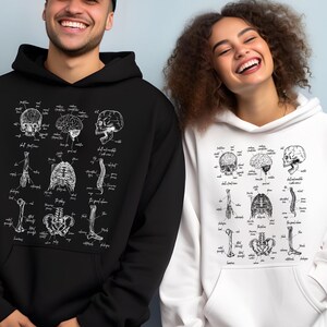Human Skeleton Anatomy Sweatshirt, Unisex Medical Hoodie, Human Body ...
