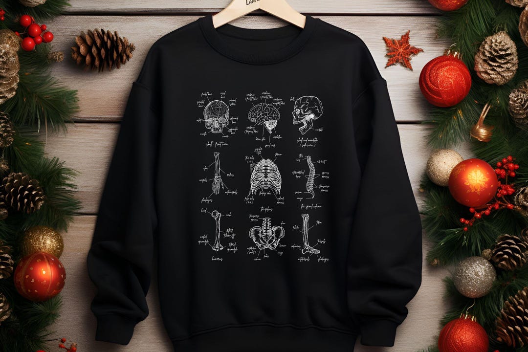 Human Skeleton Anatomy Sweatshirt, Unisex Medical Hoodie, Human Body ...
