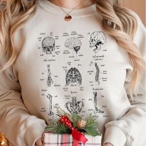 Human Skeleton Anatomy Sweatshirt, Unisex Medical Hoodie, Human Body ...