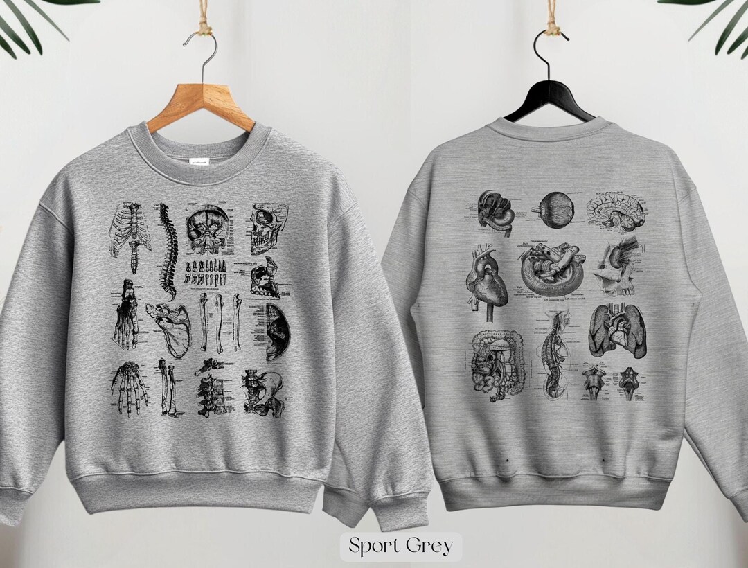Human Skeleton Anatomy Sweatshirt, Unisex Medical Hoodie, Human Body ...