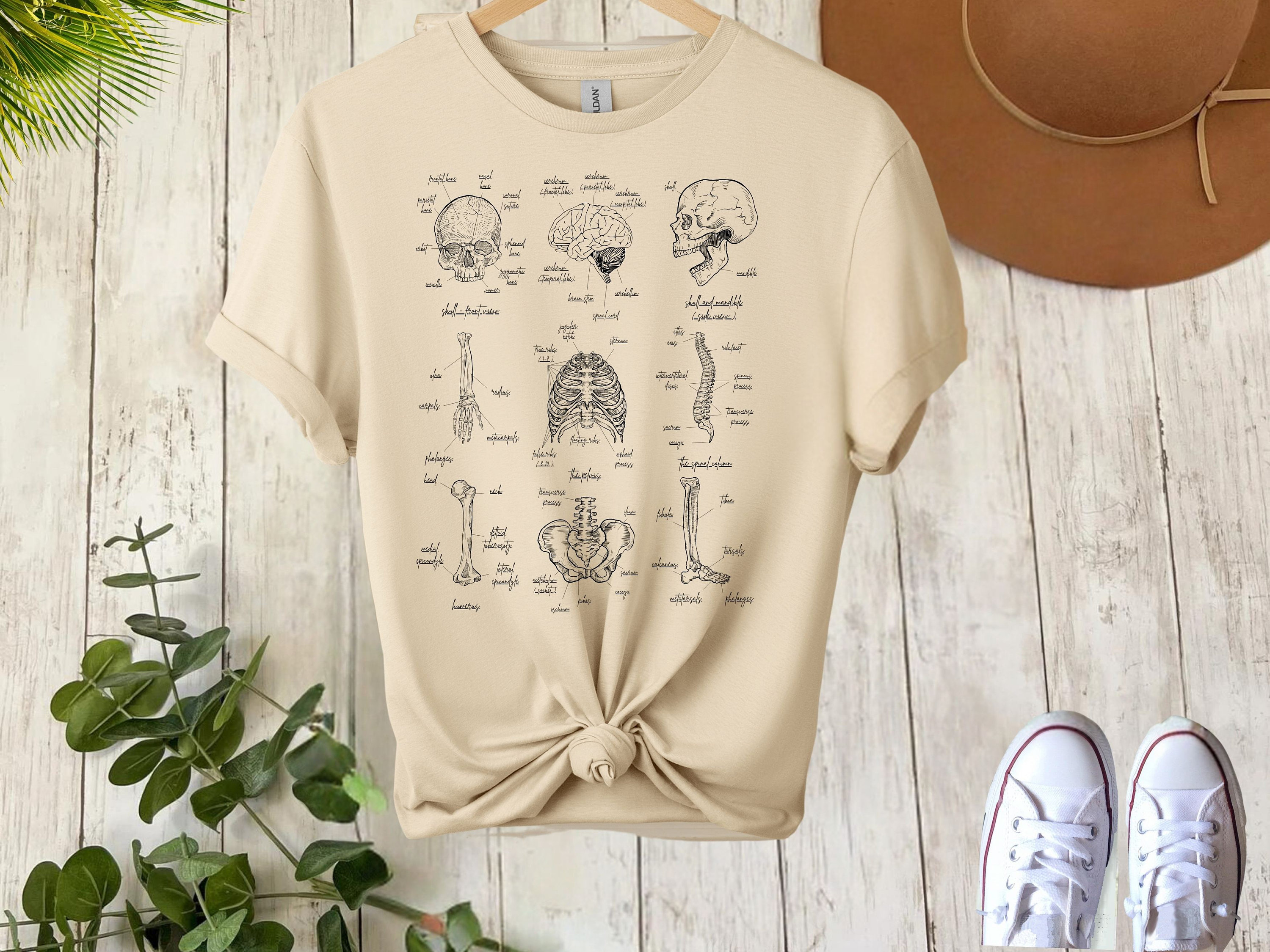 Human Skeleton Anatomy Shirt Unisex Medical Shirt Human Body Bones ...