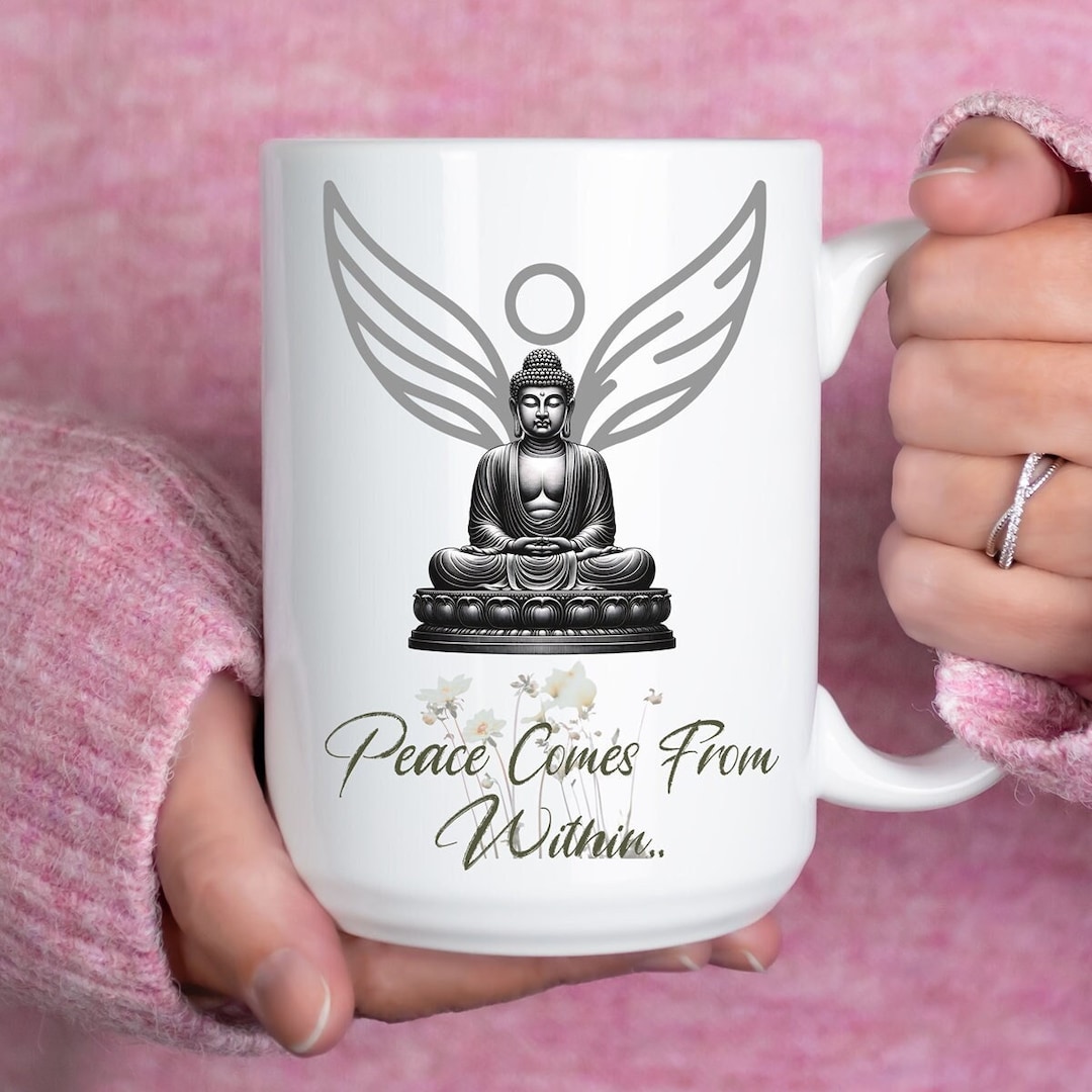 Buddha Bliss Mug Handcrafted Ceramic Cup for Mindful Sips- Coffee Cup ...