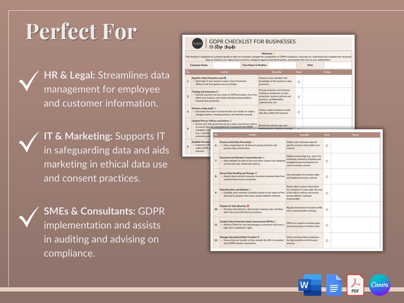 12 Step GDPR Checklist for Business Compliance Toolkit for Smes Data ...