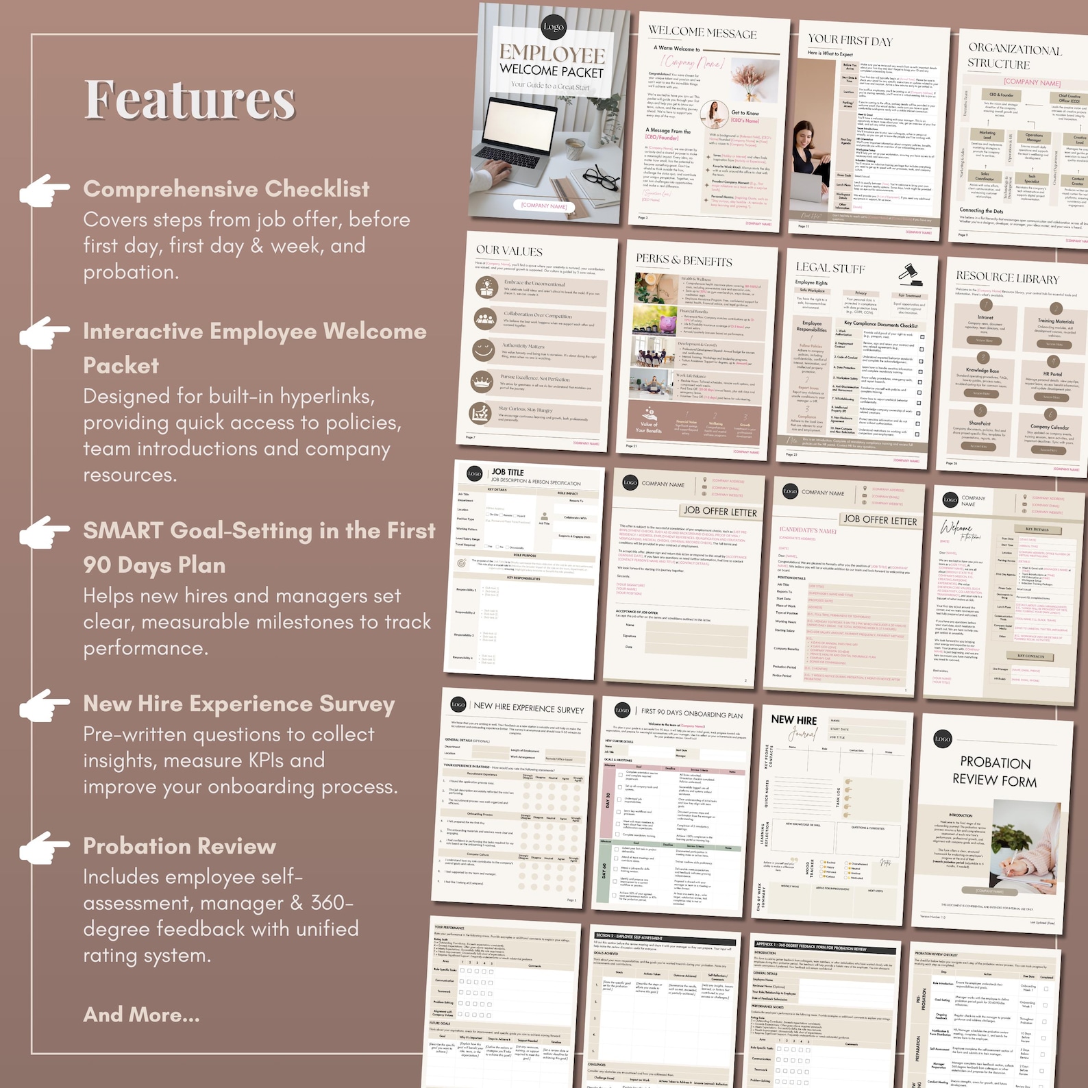Employee Onboarding Bundle: HR Templates, Checklists, Welcome Packet ...