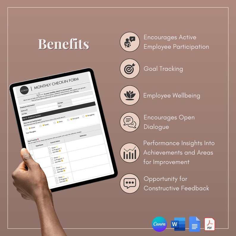 Employee Monthly Check-in Form: Customizable Performance Review ...