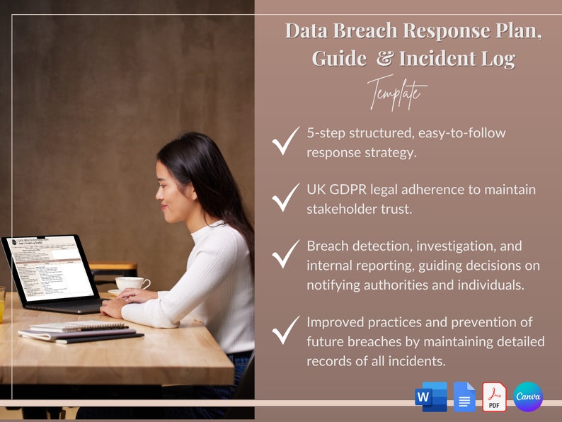 5 Step Data Breach Response Plan Template Incident Log UK GDPR Compliance for Businesses ...