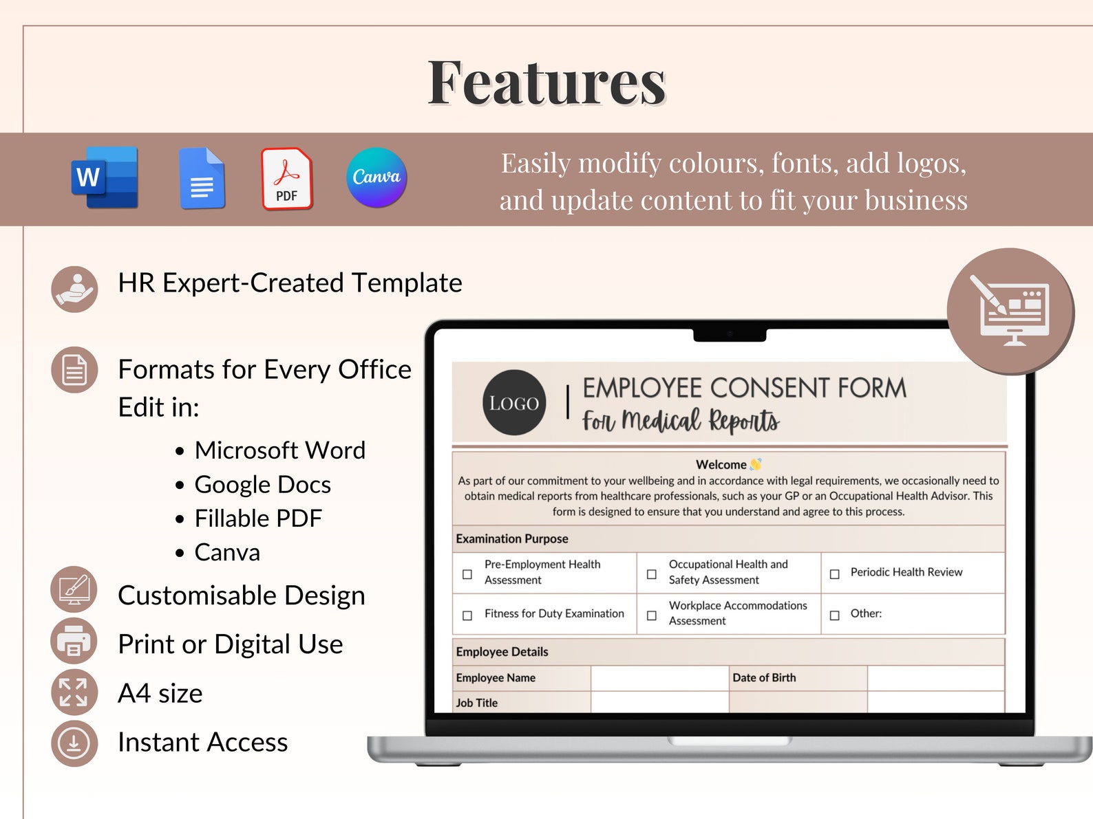 Employee Medical Consent Form: HR Compliance Template (digital Download ...