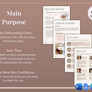 New Hire Welcome Packet Template Fully Customizable Employee Onboarding ...