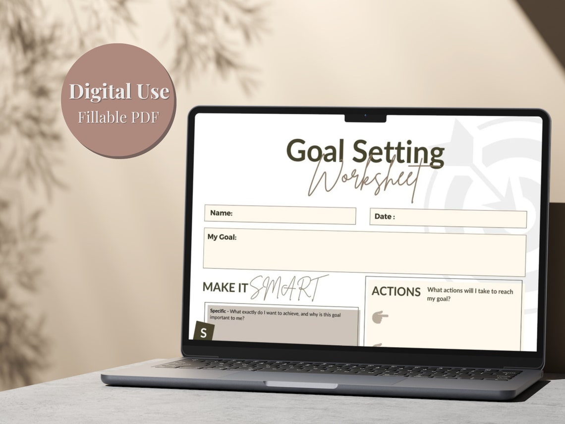 Goal Setting Worksheet SMART Goal Template Goal Tracking Employees ...