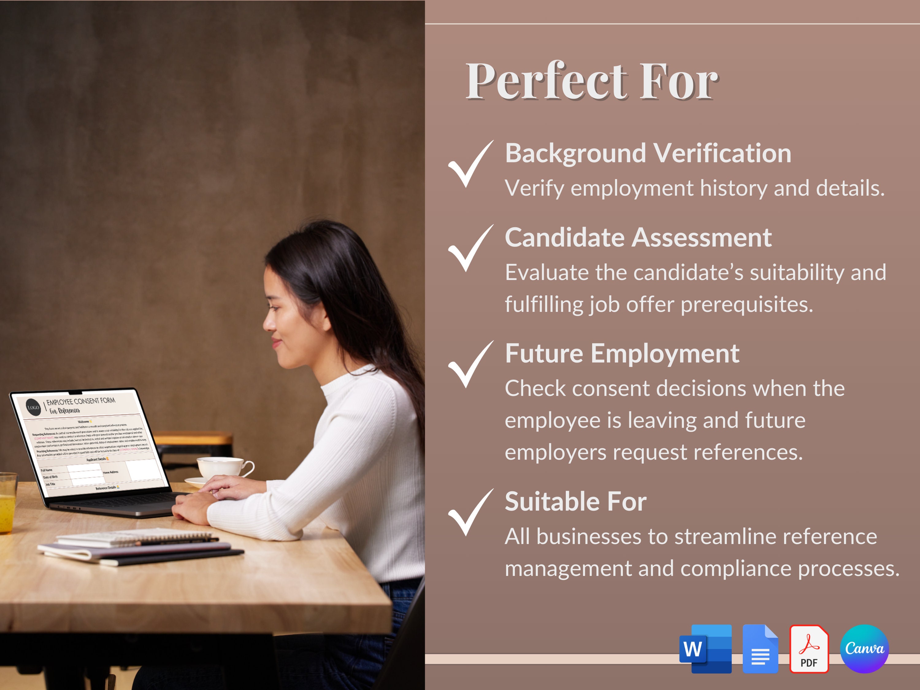 2-in-1 Employee Reference Consent Form GDPR Pre Employment Checks ...