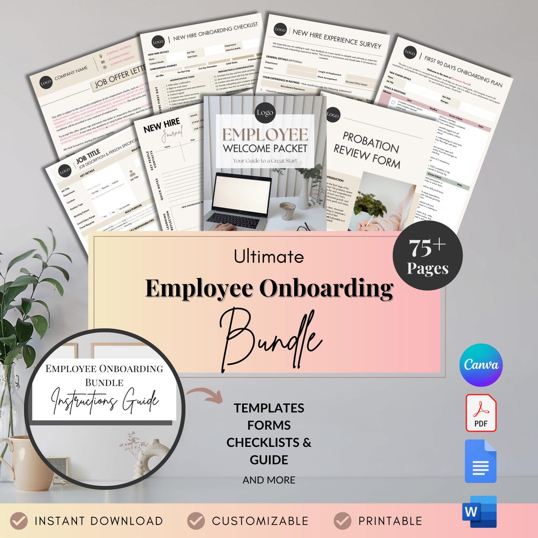 Employee Onboarding Bundle: HR Templates, Checklists, Welcome Packet ...