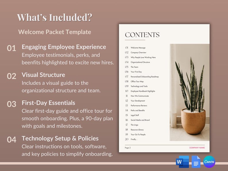 New Hire Welcome Packet Template Fully Customizable Employee Onboarding ...