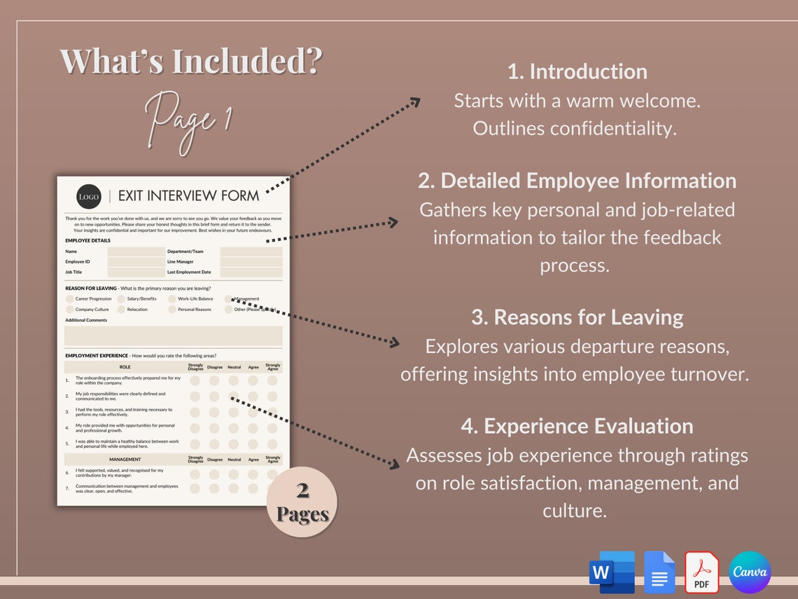 Exit Interview Form HR Template: Employee Offboarding (digital Template ...
