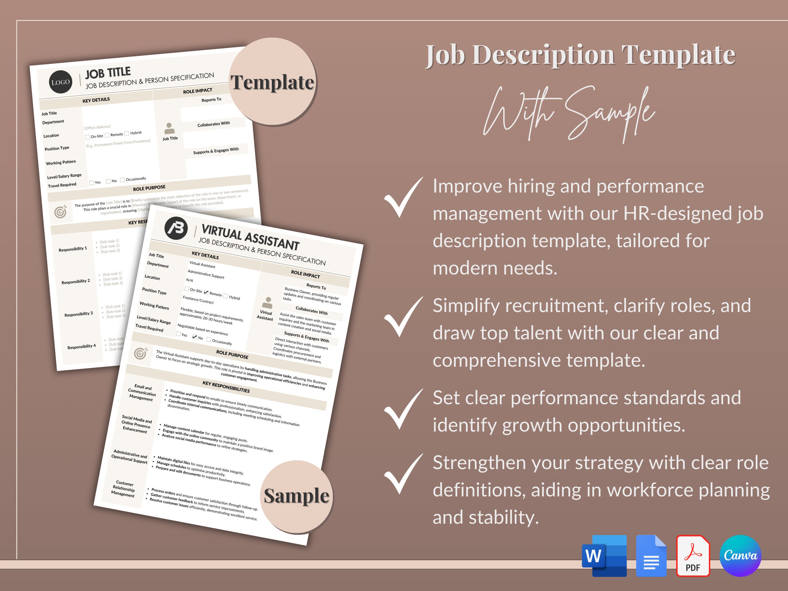 Modern Job Description Template for All Business Job Duties Description ...