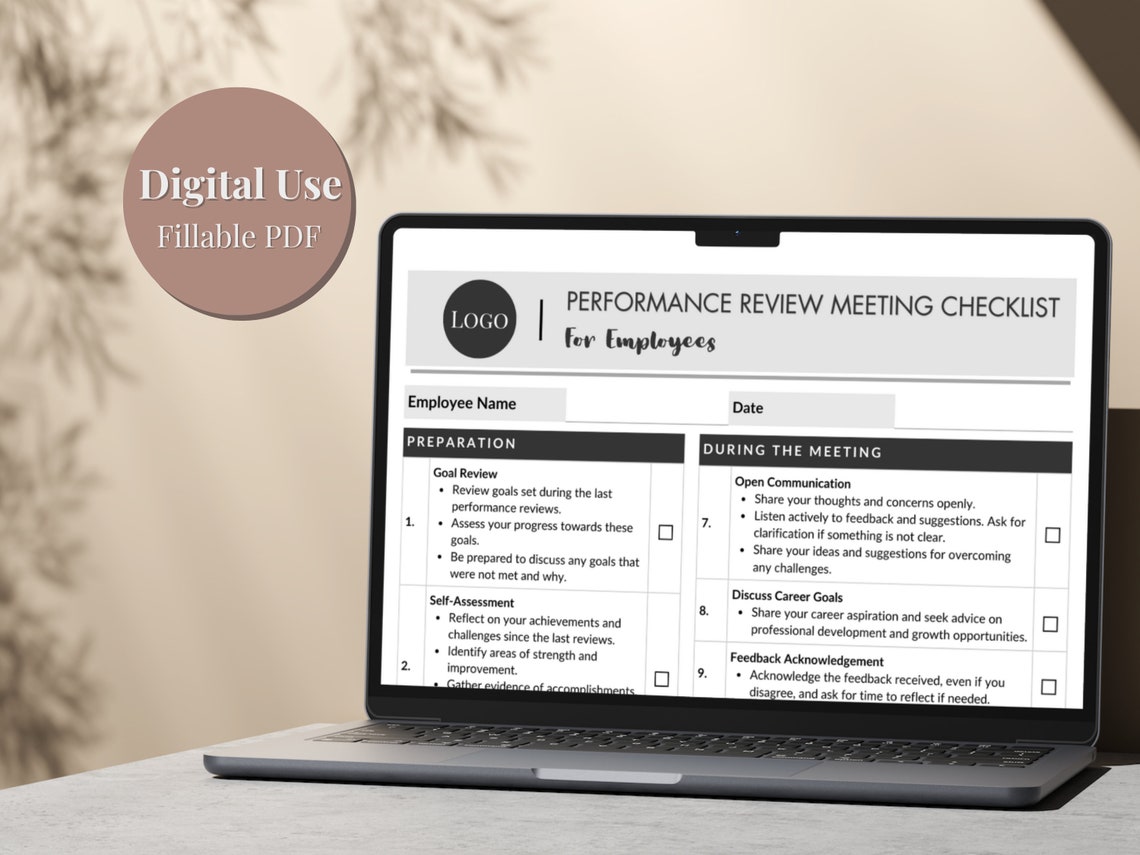 Employee Performance Review Meeting Checklists for Managers (printable ...