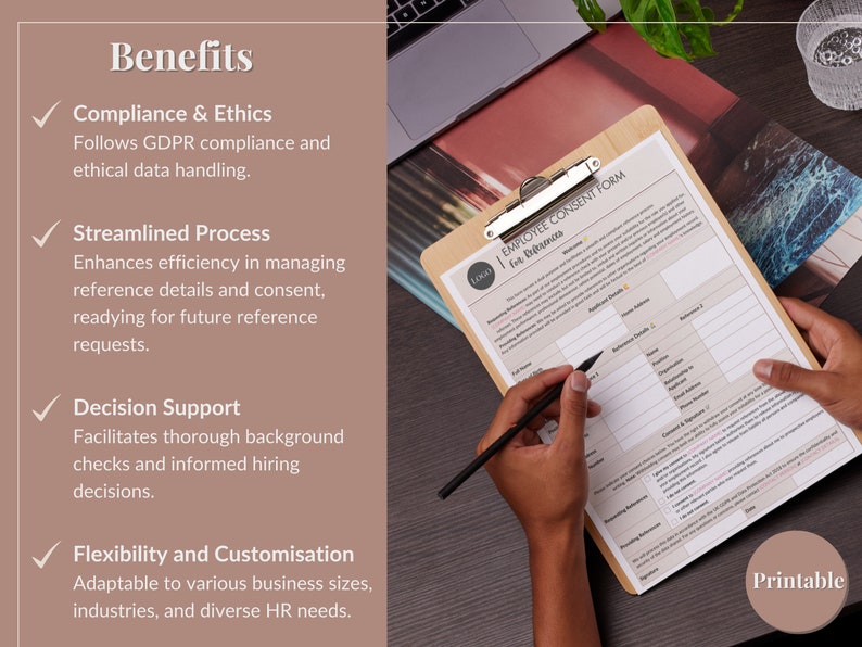 2-in-1 Employee Reference Consent Form GDPR Pre Employment Checks ...