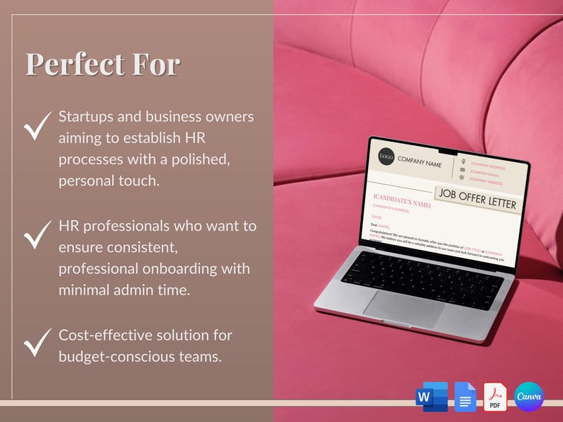 New Hire Job Offer Letter and Employee Welcome Letter Editable HR Documents Smes Customizable ...