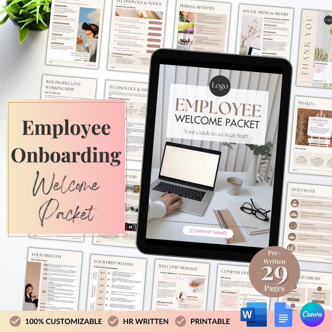 New Hire Welcome Packet Template Fully Customizable Employee Onboarding Guide for Modern ...
