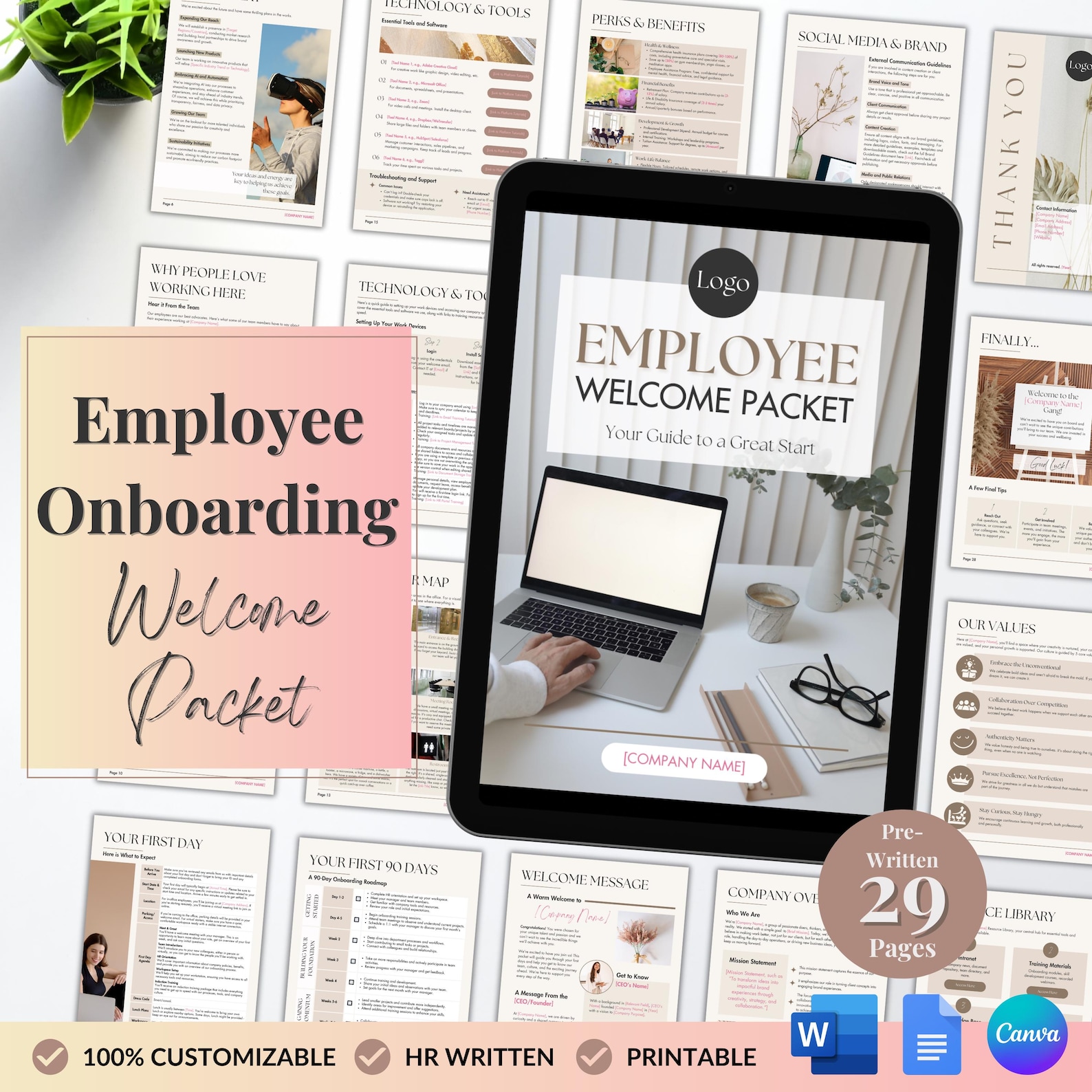 New Hire Welcome Packet Template Fully Customizable Employee Onboarding ...