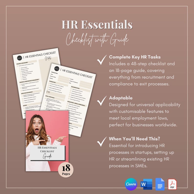 HR Essentials Checklist: New Business Guide & Audit (digital Download ...